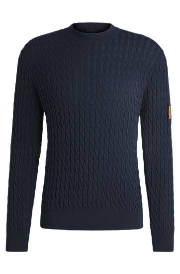Equestrian cotton sweater with cable structure – Omdömen - Hållbarhet