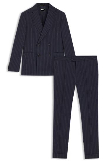 Slim-fit suit with vertical stripe – Omdömen - Hållbarhet